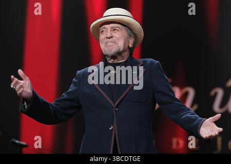 Singer Joaquin Sabina performs during a concert at the Movistar Arena ...