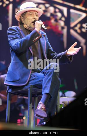 Singer Joaquin Sabina performs during a concert at the Movistar Arena ...
