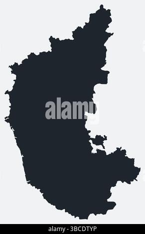 map of Karnataka state of India and location on Indian map Stock Vector ...