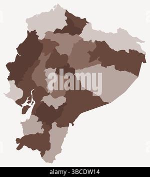 Map of Ecuador with regions. Just a simple country border map with ...
