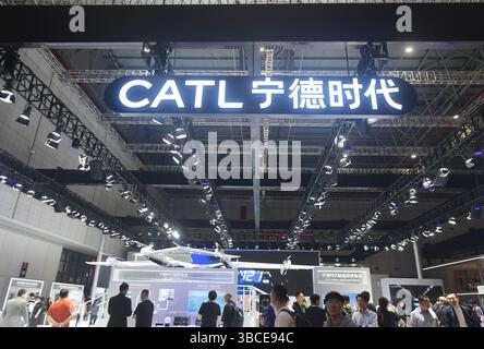 Visitors visited the booth of CATL at the 2025 Shanghai International ...