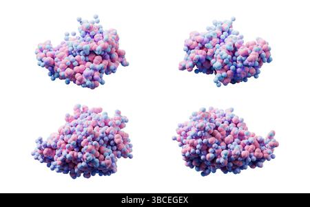Biological organic protein structure, 3d rendering. 3D illustration ...