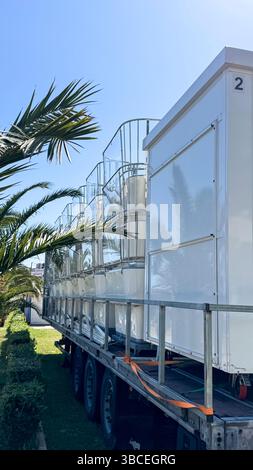 Budva, Montenegro - May 18, 2025: Ferris wheel cabins are folded ...