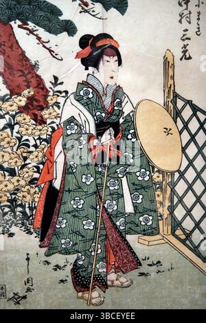 Japanese prints in Kamigata Ukiyoe museum,Osaka,Honshu,Japan,Asia Stock ...