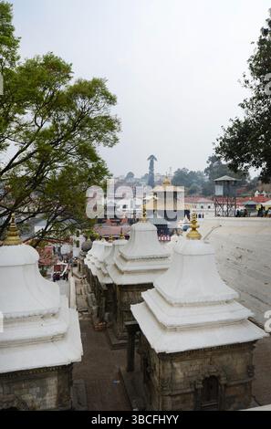 Walkway with small temples leading to the Shivalaya Mandir at the ...