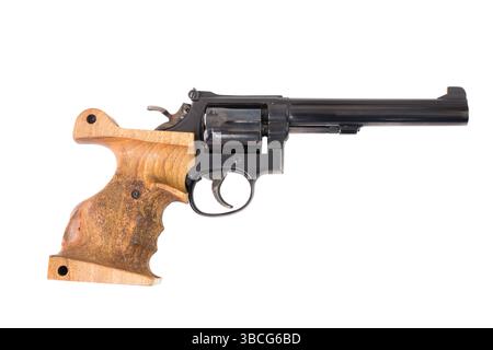 Old western era revolver on white background Stock Photo - Alamy