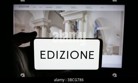 Smartphone with webpage of Italian investment company Nextalia SGR SpA ...