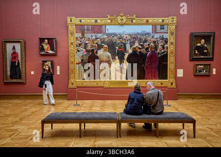 Tsar Alexander III receiving rural district elders in the yard of ...