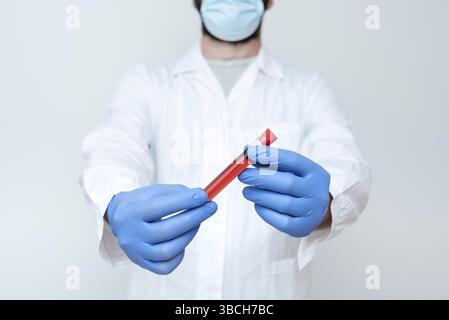 Chemist Presenting Blood Sample, Scientist Analyzing Research Specimen ...