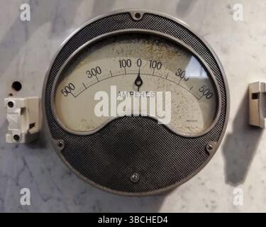 electrical symbols on a vintage analog multimeter measuring instrument ...