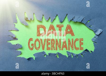 Inspiration showing sign Data Governance, Concept meaning general ...