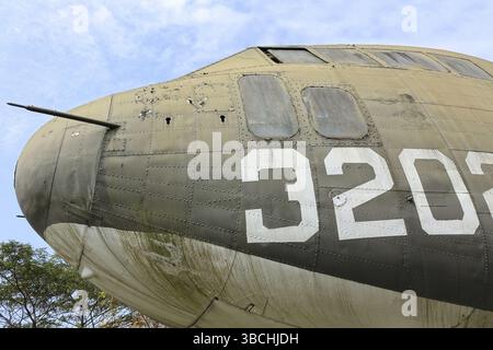 Frontal view of a vintage World War Two transport airplane Stock Photo ...