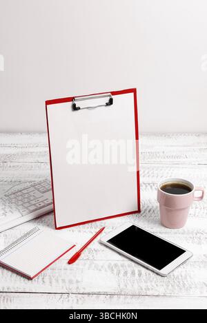 Notebook With Important Message On Desk With Office Supplies Stock ...