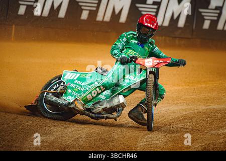 Brady Kurtz (101) of Australia in action during the ATPI FIM Speedway ...