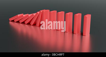 Strategic business failure and risk management shown through domino ...