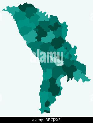 Map of Moldova with regions. Just a simple country border map with ...