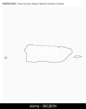 The Puerto Rico outline map isolated on white background Stock Vector ...