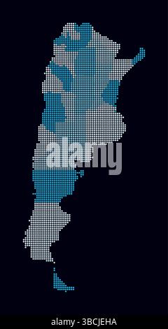 Argentina map in dark color, oval map with neighboring countries ...