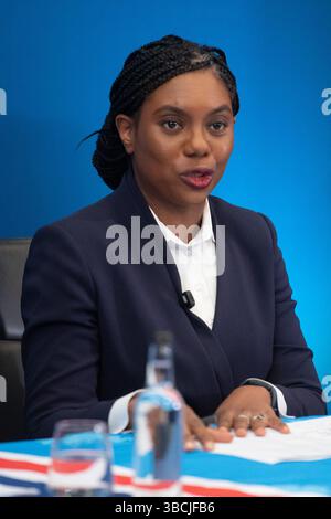 Conservative Party leader Kemi Badenoch delivers a speech during ...