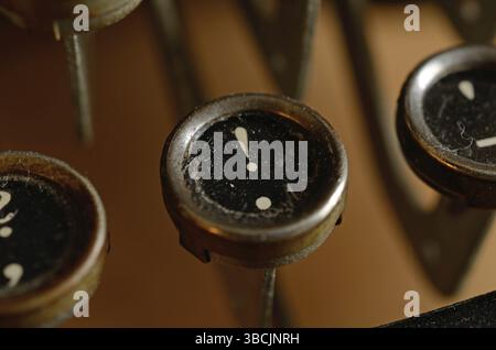 Exclamation mark on an old rusty typewriter Stock Photo - Alamy