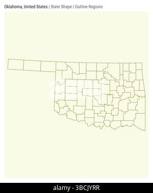 Oklahoma, United States. Simple vector map. State shape. Outline style ...