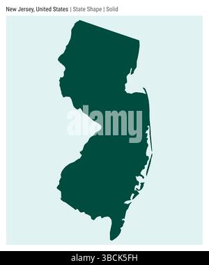 new jersey NJ state map shape outline silhouette simplified USA vector ...