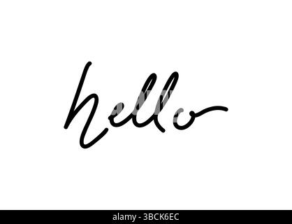 Hello card. Hand drawn positive quote. Modern brush calligraphy ...