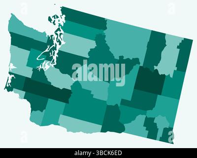 Map of Washington with counties. Just a simple state border map with ...