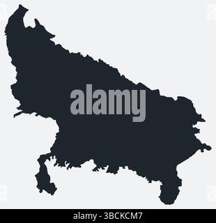 Uttar Pradesh map of Indian state. Uttar Pradesh map vector ...