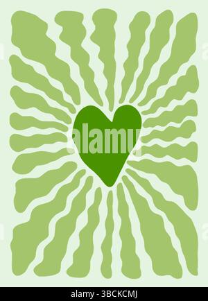 Modern abstract heart illustration with bold shapes and smooth ...