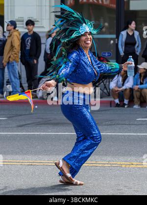 A dancer at the Victoria Day Parade on May 19, 2025 in Victoria ...