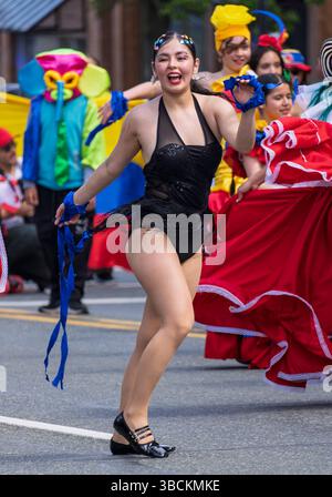 A dancer at the Victoria Day Parade on May 19, 2025 in Victoria ...