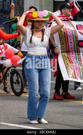 A dancer at the Victoria Day Parade on May 19, 2025 in Victoria ...