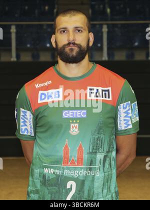 Croatian handball player Zeljko Musa , SC Magdeburg, Liqui Moly HBL ...