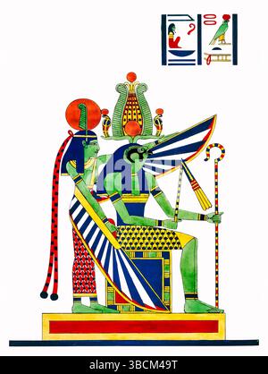 Illustration of the god Atum from Pantheon Egyptien, 19th century ...