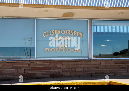 The word famous Clines Corners on Interstate 40 in New Mexico and US ...