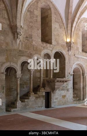 Alcobaca, Portugal - 7 April, 2022: interior view of the refectory in ...