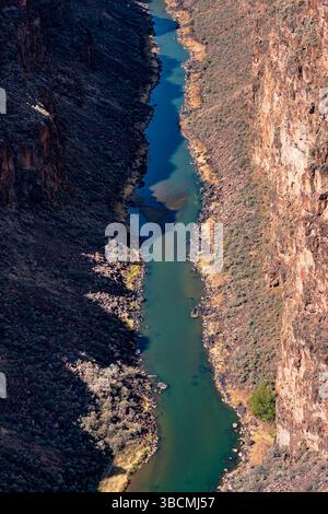 Rio Grand River viewed from Rio Grand Gorge Bridge; near Taos; New ...