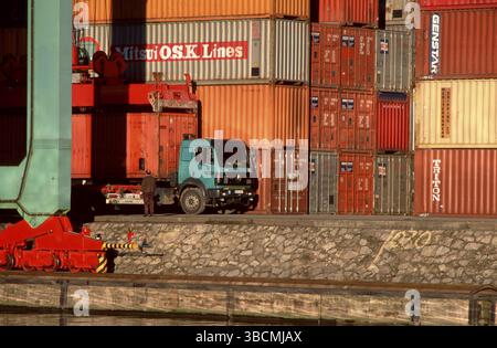 container terminal, stuttgart inland port Stock Photo - Alamy