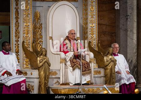 Pope Leo XIV delivers his speech during his visit to the Pontifical ...