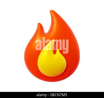 Fire flame emoji icon 3d vector illustration set. Various orange sprite ...