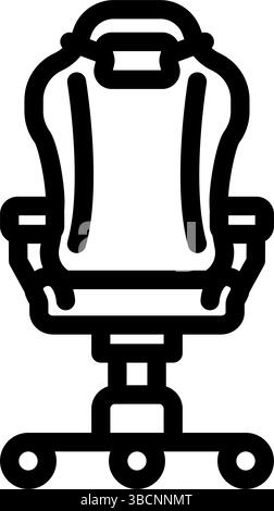 Gaming chair icons set outline vector. Equipment furniture. Gamer ...