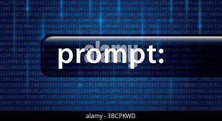 digital prompt on futuristic ai background with binary code vector illustration Stock Vector ...