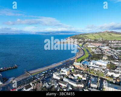 Aerial drone view of Largs Scotland town centre Stock Photo - Alamy