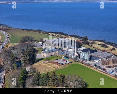 Aerial view of Glenmorangie distillery at Tain on North Coast 500 ...