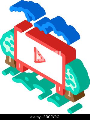 watching outdoor movie summer spend time line icon vector. watching ...