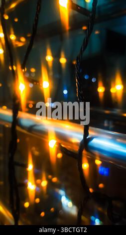 A string of white bokeh lights hanging in the air Stock Photo - Alamy