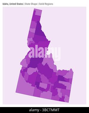 Simple outline map of Idaho is a state of United States. Stylized ...