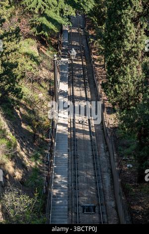 Funicular railway linking downtown Tbilisi with Mtatsminda Park ...