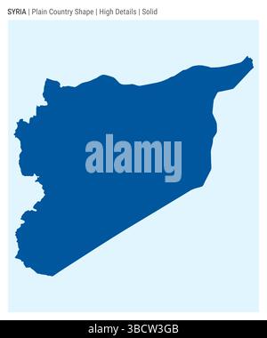 Syria plain country map. High details. Outline regions style. Shape of ...